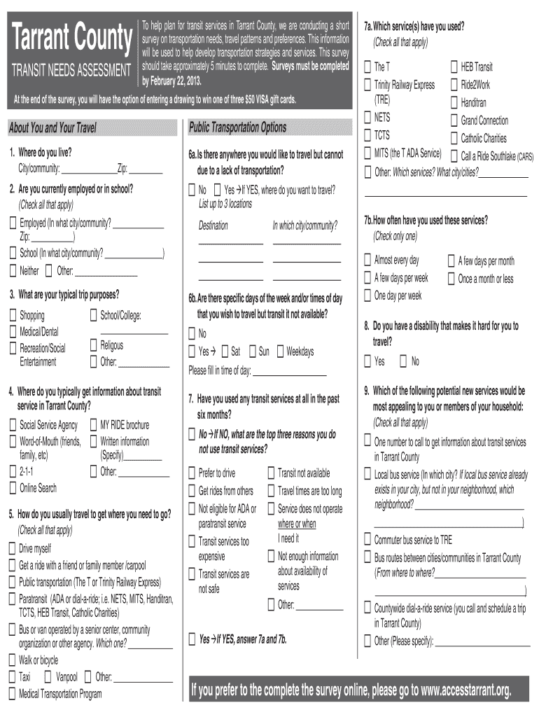 Fillable Online nctcog Tarrant County - Welcome to NCTCOG.org Fax Email ...