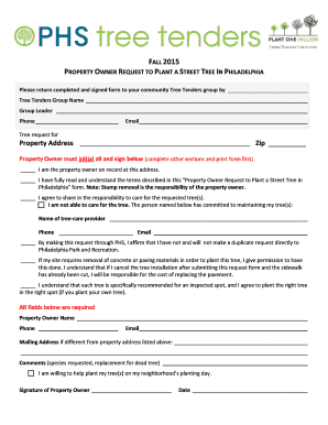 Fillable Online plantonemillion Tree request for Fax Email Print - pdfFiller
