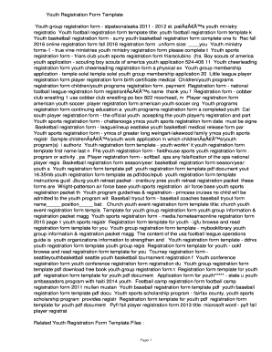 Fillable Online ddrvs Youth Registration Form Template. Youth Registration Form Template Fax ...