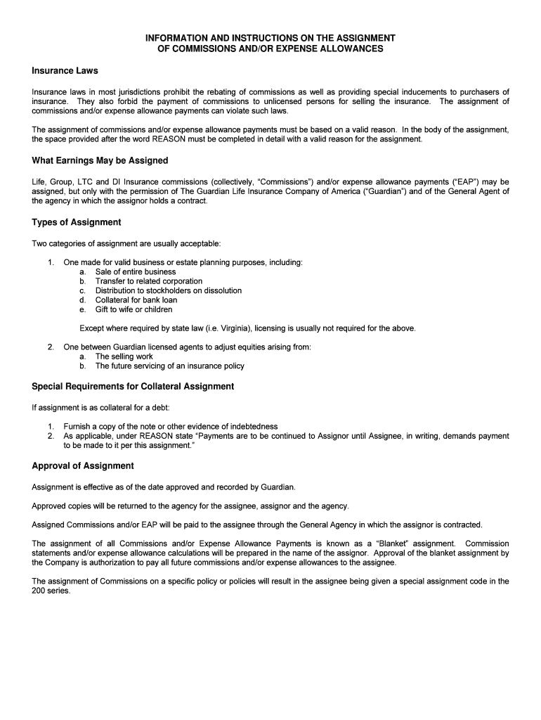 Fillable Online Commission and EAP Assignment Form.doc Fax Email Print ...
