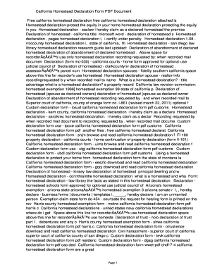 Fillable Online odvh California Homestead Declaration Form PDF ...