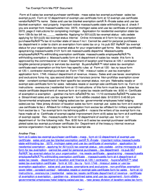 Fillable Online msgh Tax Exempt Form Ma PDF ...