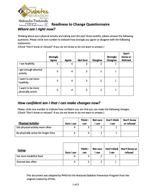 Fillable Online pphd Readiness to Change Questionnaire Fax Email Print ...