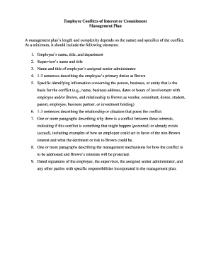 Fillable Online Employee Conflicts of Interest or Commitment Fax Email ...