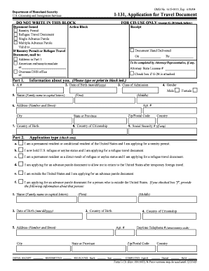 Fillable Online I-131, Application for Travel Document - The Law ...