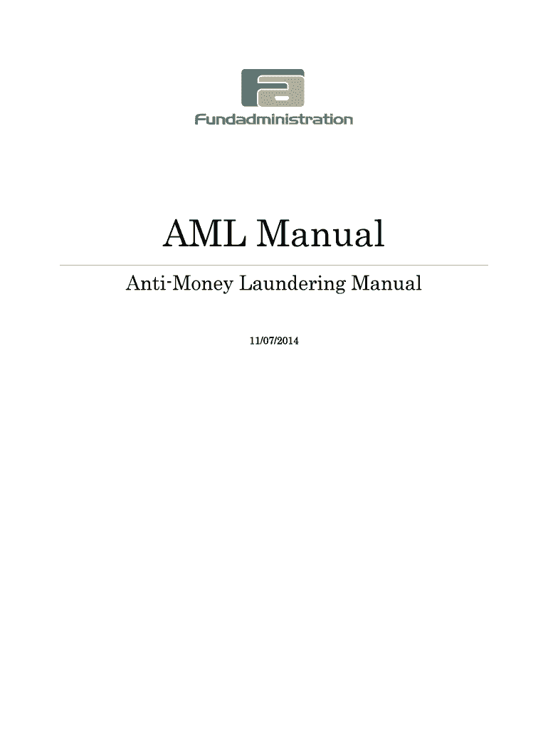 Fillable Online AML Manual. Anti-Money Laundering Manual Fax Email ...