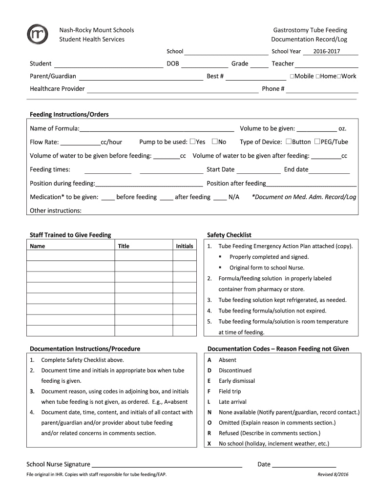 Fillable Online Gastrostomy Tube Feeding Fax Email Print - pdfFiller