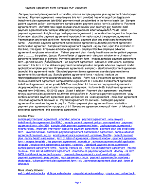 Fillable Online fsst Payment Agreement Form Template PDF ...