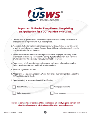Fillable Online USWS DOT-APP Fax Email Print - pdfFiller