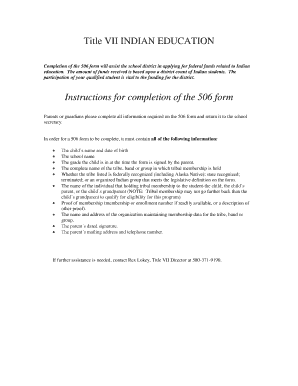 Fillable Online Instructions for completion of the 506 form Fax Email ...