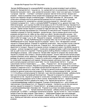 Fillable Online yubvm Sample Bid Proposal Form PDF ...