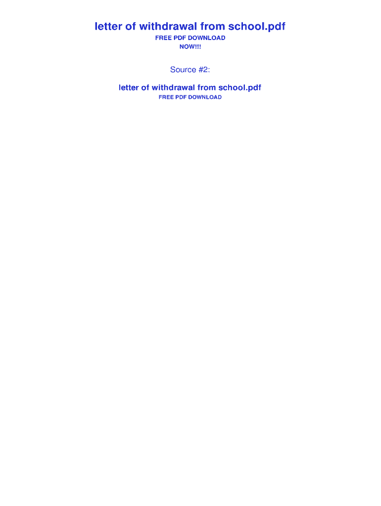 Fillable Online letter of withdrawal from school - Bing - pdfsdirpp.com ...