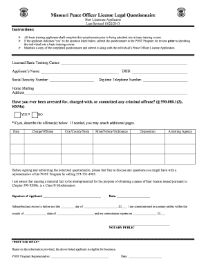 Fillable Online mcckc Peace Officer License Legal Questionnaire (New ...