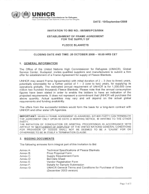 Fillable Online unhcr FLEECE BLANKETS - unhcr Fax Email Print - pdfFiller