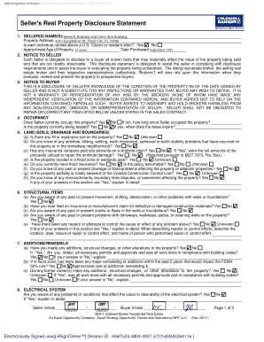 Fillable Online Seller 's Real Property Disclosure Statement Fax Email Print - pdfFiller