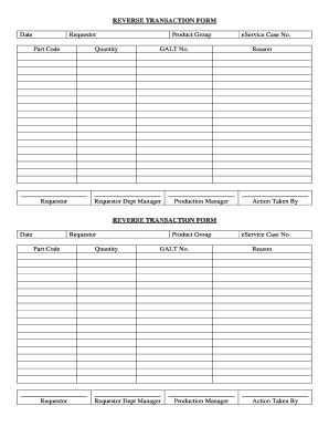 Fillable Online REVERSE TRANSACTION FORM Fax Email Print - pdfFiller