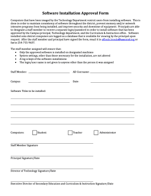 Fillable Online wacoisd Software Installation Approval Form Fax Email Print - pdfFiller