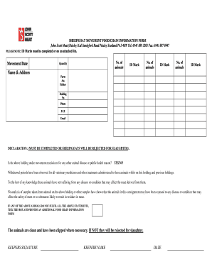 Fillable Online Sheep- Goat Movement Form.doc Fax Email Print - pdfFiller