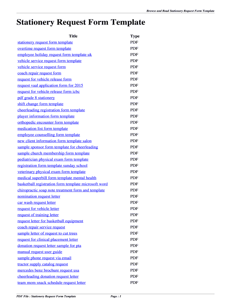 Fillable Online hdnv Stationery Request Form Template. stationery ...