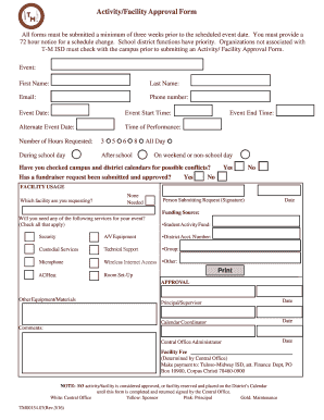 Fillable Online tmisd Activity/Facility Approval Form Fax Email Print - pdfFiller