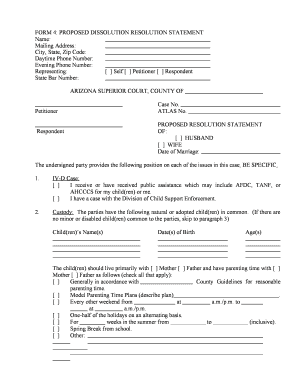 Fillable Online FORM 4: PROPOSED DISSOLUTION RESOLUTION STATEMENT Fax ...