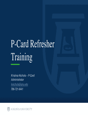 Fillable Online P-Card Refresher Fax Email Print - pdfFiller
