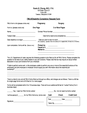 Fillable Online FMLA (Family Medical Leave Act) Request Form - Susie N ...
