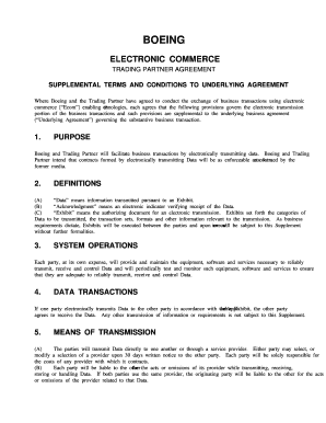 Fillable Online SUPPLEMENTAL TERMS AND CONDITIONS TO UNDERLYING ...