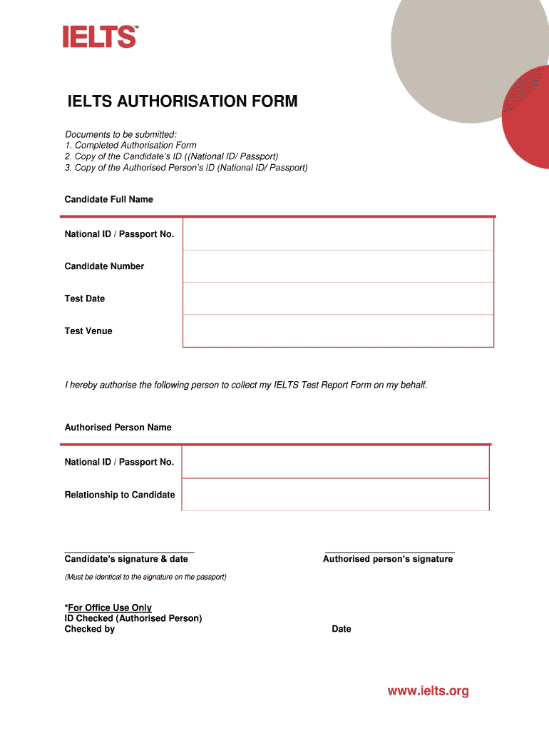 Fillable Online cec uaeu ac IELTS AUTHORISATION FORM - cec.uaeu.ac.ae - cec uaeu ac Fax Email ...