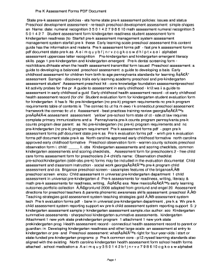 Fillable Online fsst Pre K Assessment Forms PDF ...