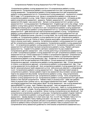 Fillable Online bdwe Comprehensive Pediatric Nursing Assessment Form ...