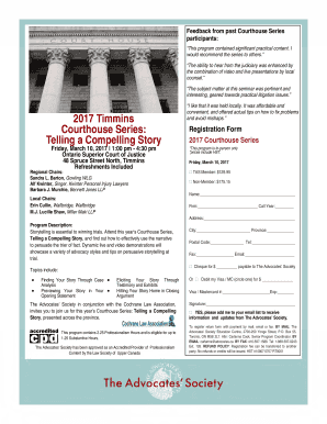 Fillable Online Courthouse Series: Registration Form Telling a ...