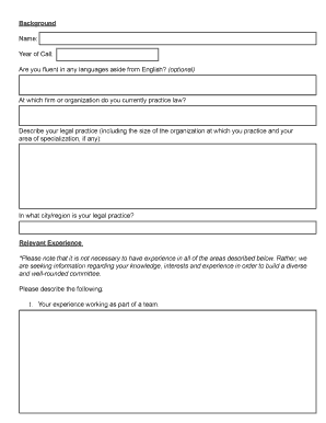 Fillable Online the Young Advocates' Standing Committee application ...