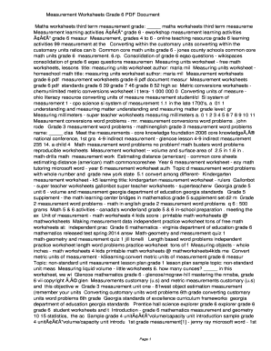 Fillable Online grxm Measurement Worksheets Grade 6 PDF ...
