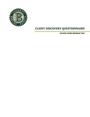 Fillable Online CLIENT DISCOVERY QUESTIONNAIRE Fax Email Print - pdfFiller