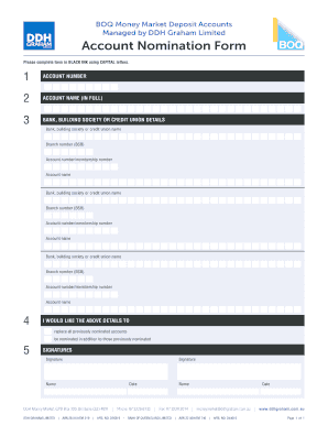 Fillable Online Account Nomination Form - Creative Intersection Fax ...