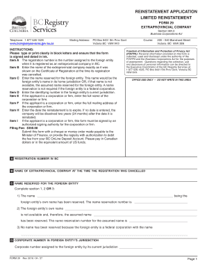Fillable Online LIMITED REINSTATEMENT Fax Email Print - pdfFiller