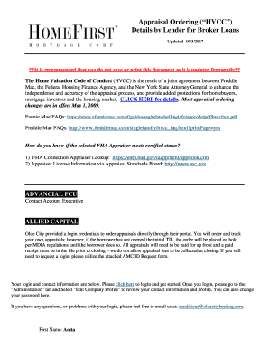 Fillable Online Appraisal Ordering (HVCC) Fax Email Print - pdfFiller