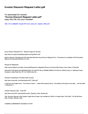 Fillable Online Invoice Discount Request Letter - pdfslibforyou.com Fax ...