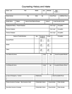 Fillable Online adult history-intake form.doc Fax Email Print - pdfFiller