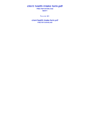 Fillable Online client health intake form - Bing - pdfsdirpp.com Fax ...