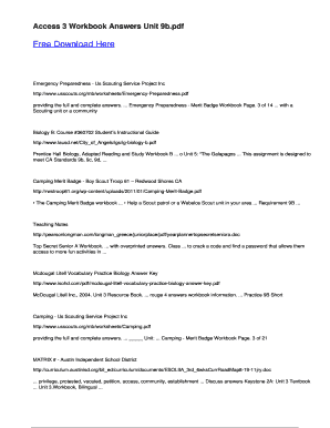 Fillable Online Access 3 Workbook Answers Unit 9b - pdfsdocuments2.com Fax Email Print - pdfFiller