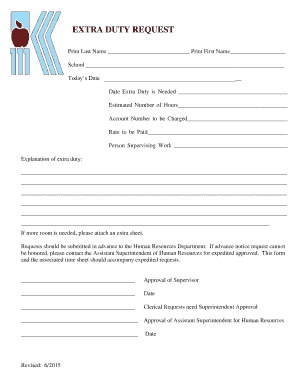 Fillable Online ksd111 EXTRA DUTY REQUEST - ksd111 Fax Email Print ...