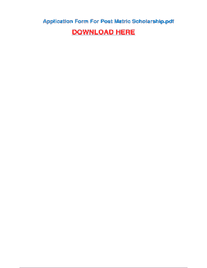 Fillable Online Application Form For Post Matric Scholarship Fax Email ...
