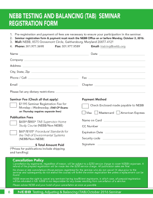Fillable Online nebb TESTING ADJUSTING AND BALANCING (TAB) SEMINAR Fax ...