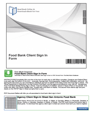 Fillable Online Food Bank Client Sign In Form - ursdoc.com Fax Email ...