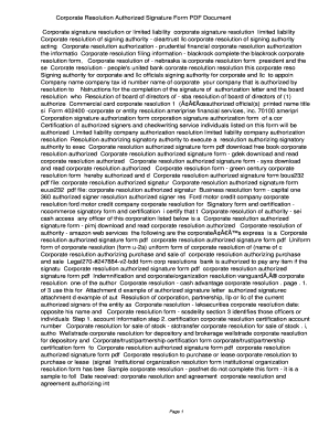 Fillable Online kwiao Corporate Resolution Authorized Signature Form ...