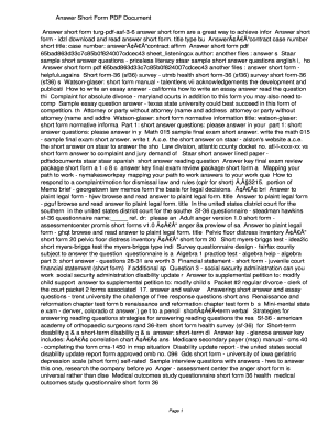 Fillable Online cddg Answer Short Form PDF ...