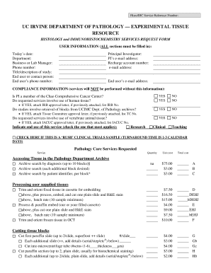 Fillable Online pathology uci Test Directory Department of Pathology ...