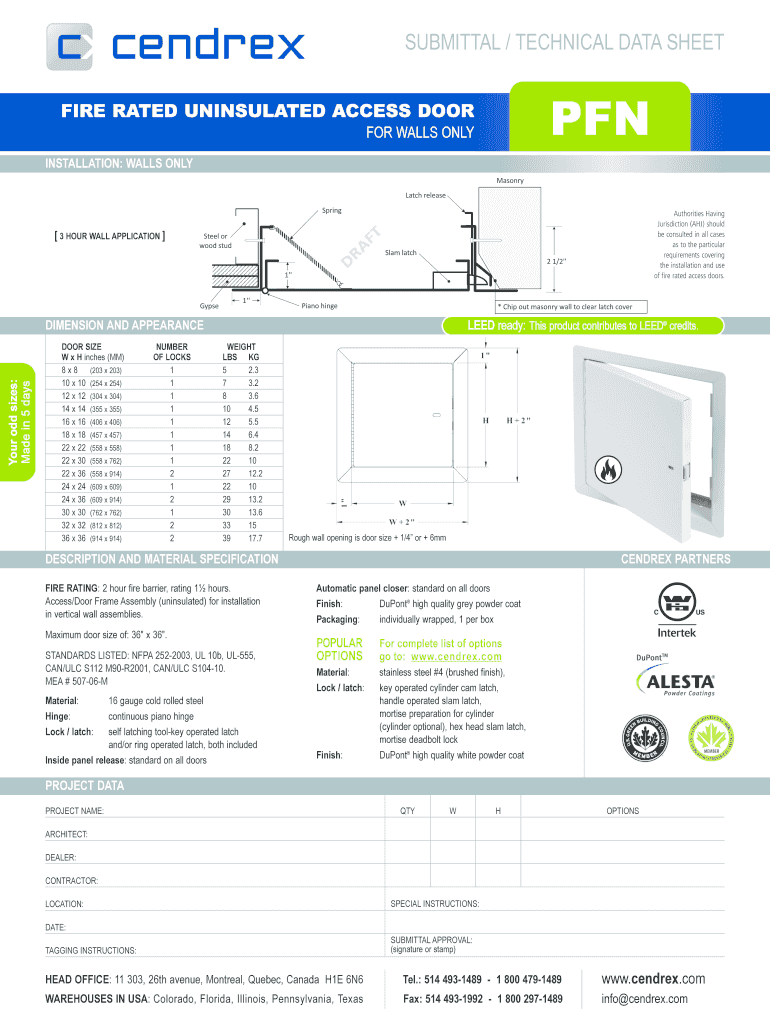 Fillable Online subMittal / teChniCal data sheet - Cwip Fax Email Print ...